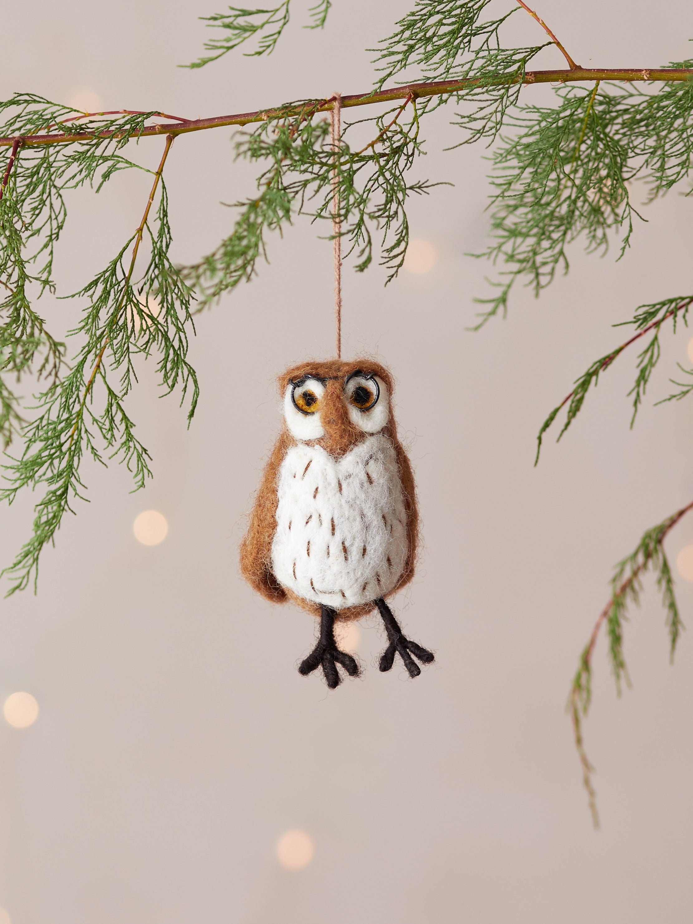 Wilson the Wise Owl Handmade Felt Christmas Decoration – Dan Cooper Garden
