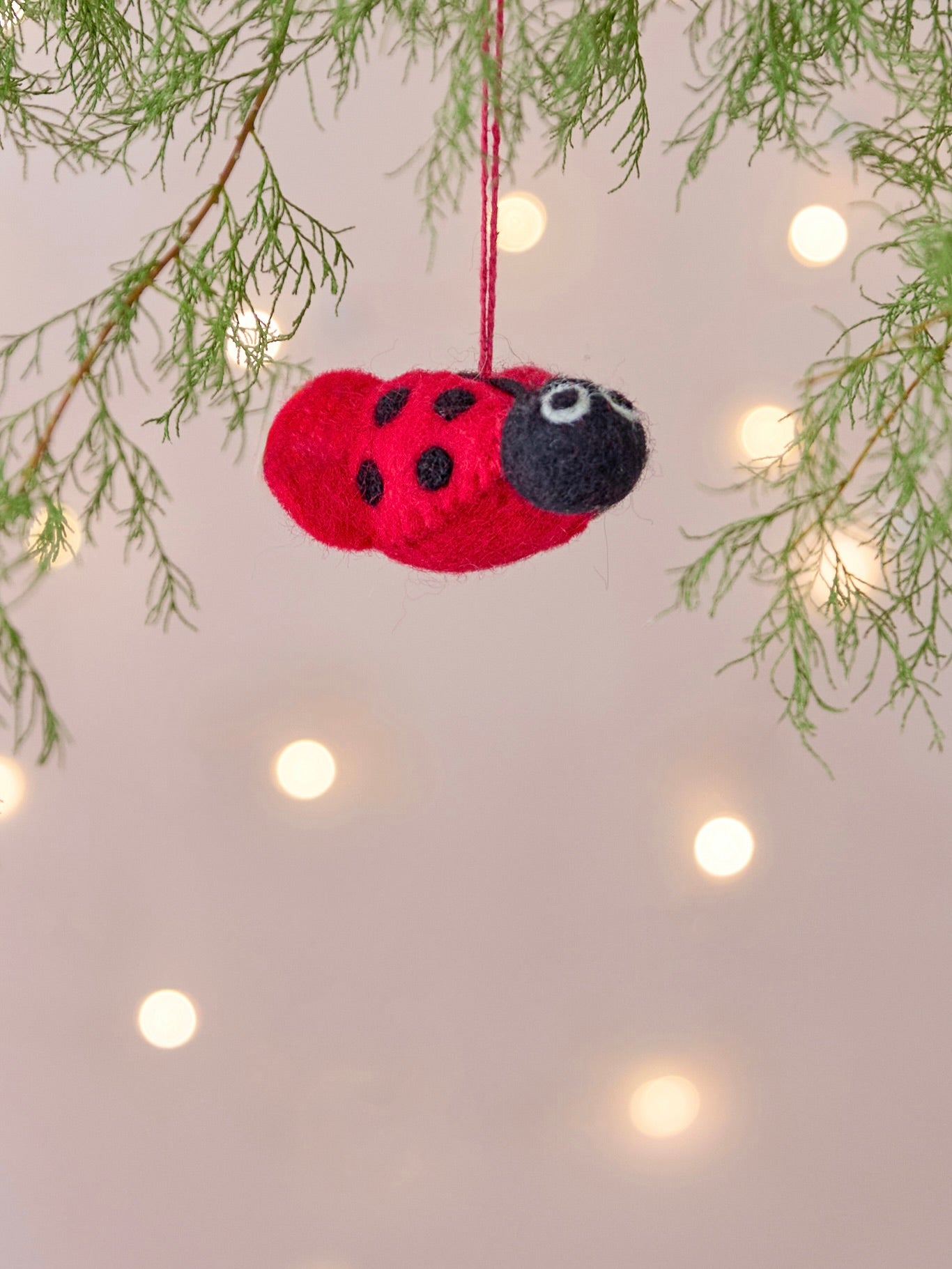 Lottie The Ladybird Handmade Felt Christmas Decoration – Dan Cooper Garden